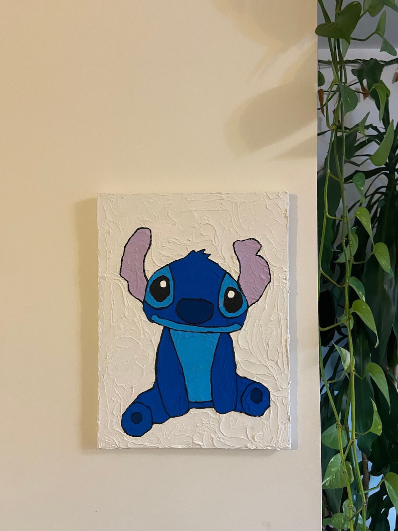 Textured Stitch Painting From Lilo and Stitch Disney, Perfect Christmas ...