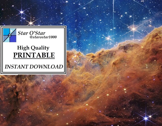 Webb Telescope cosmic Cliff Carina Nebula Digital Photography - Etsy