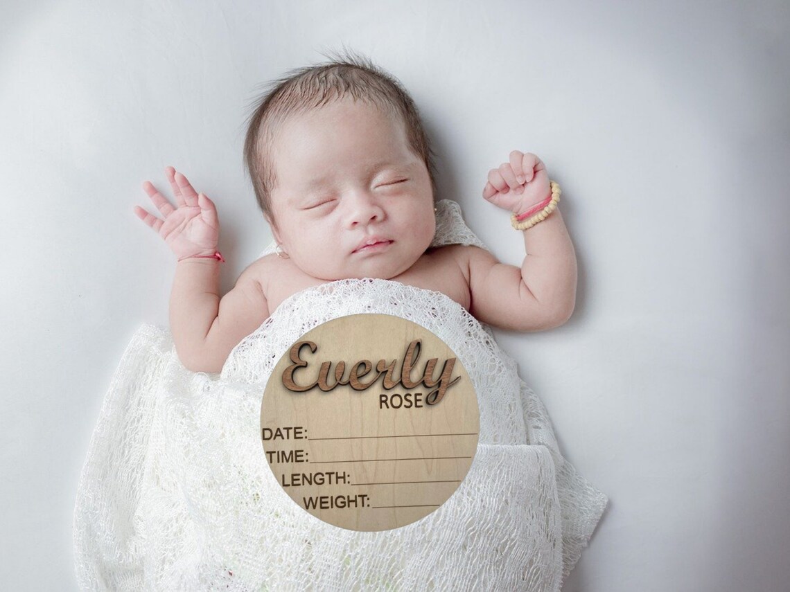 Wooden Monthly Milestone Stat Signs Baby Stat Sign Wood Baby ...