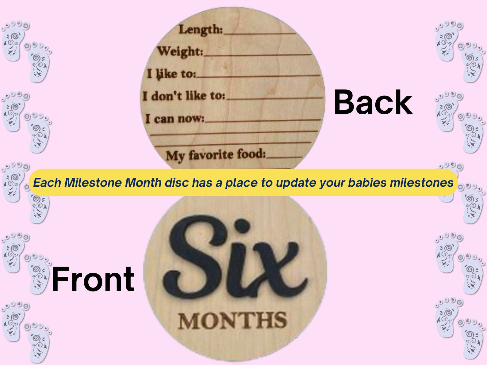 Wooden Monthly Milestone Stat Signs Baby Stat Sign Wood Baby ...