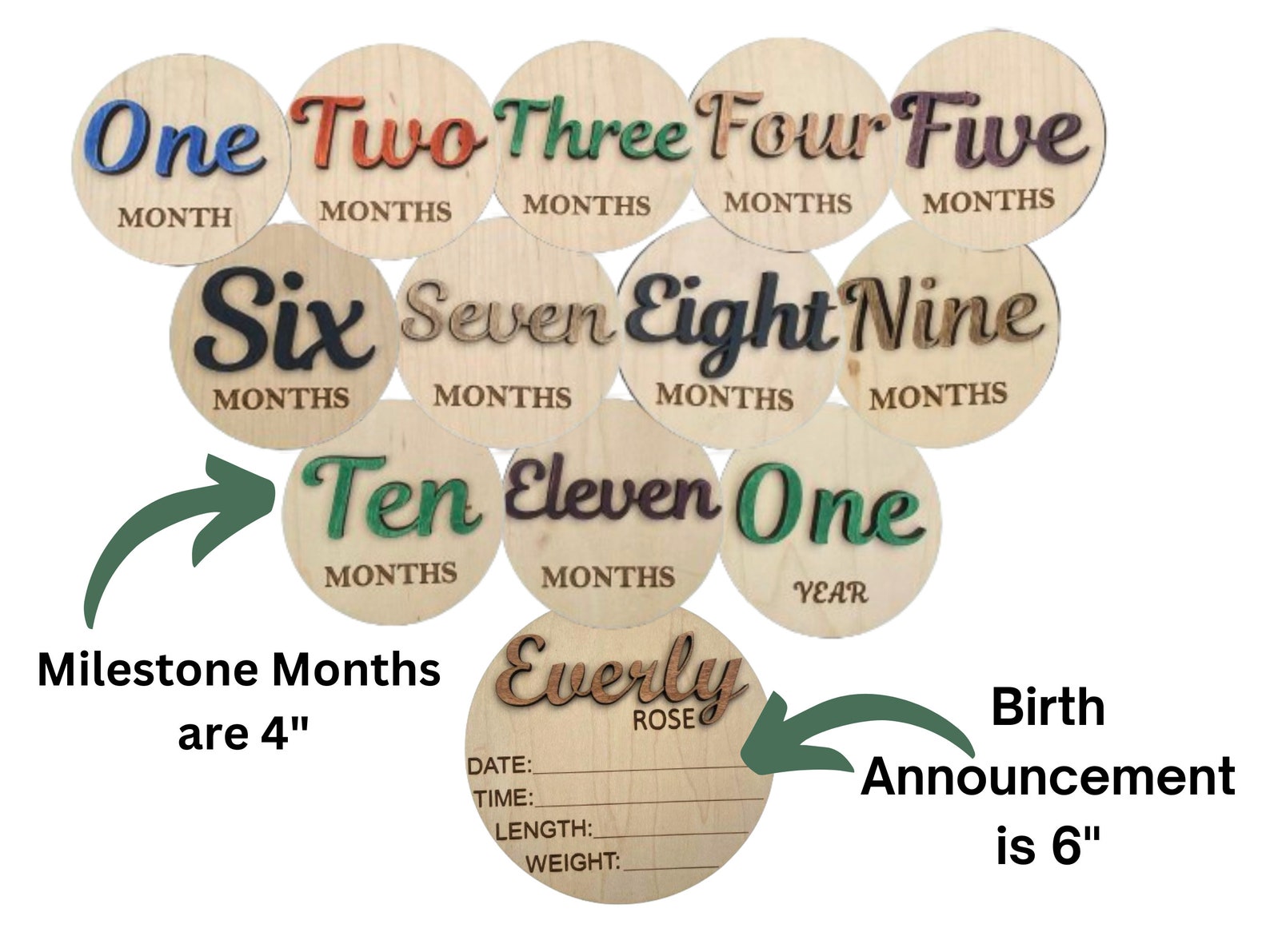 Wooden Monthly Milestone Stat Signs Baby Stat Sign Wood Baby ...