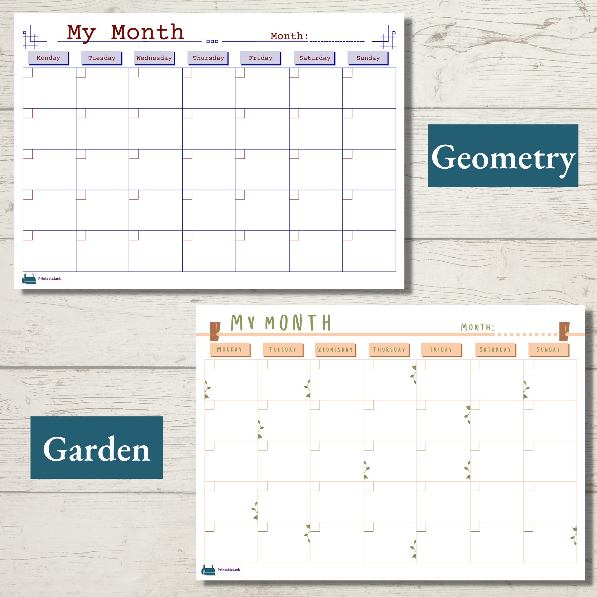My Month PRINTABLE PDF Monthly Planner INSTANT Download Monthly Log ...