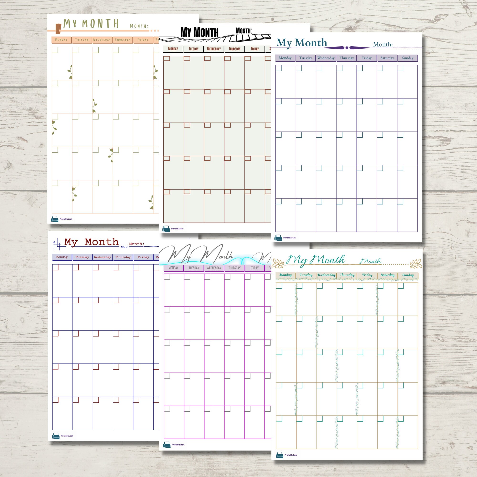 My Month PRINTABLE PDF Monthly Planner INSTANT Download Monthly Log ...