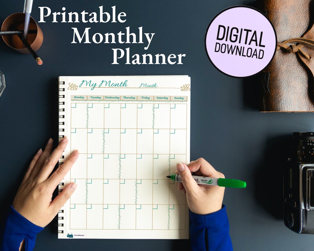 My Month | PRINTABLE PDF | Monthly Planner | INSTANT Download | Monthly ...