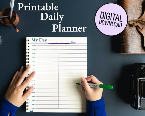My Day PRINTABLE PDF Daily Planner INSTANT Download - Etsy