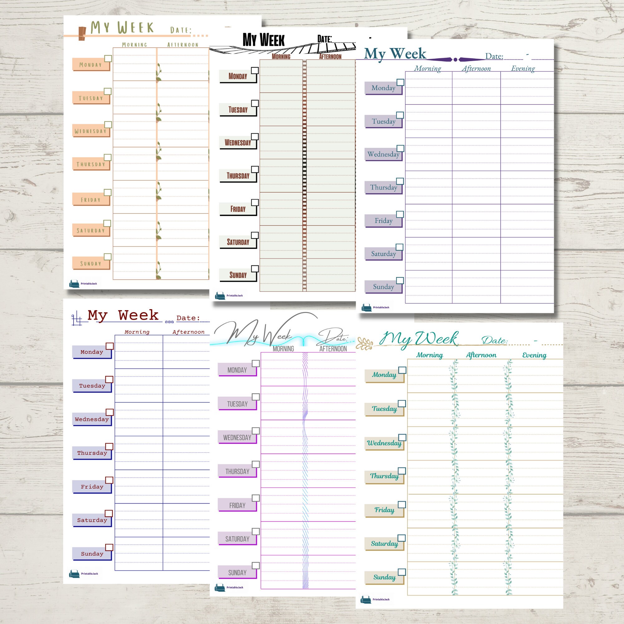 My Week PRINTABLE PDF Weekly Planner INSTANT Download Weekly Log ...
