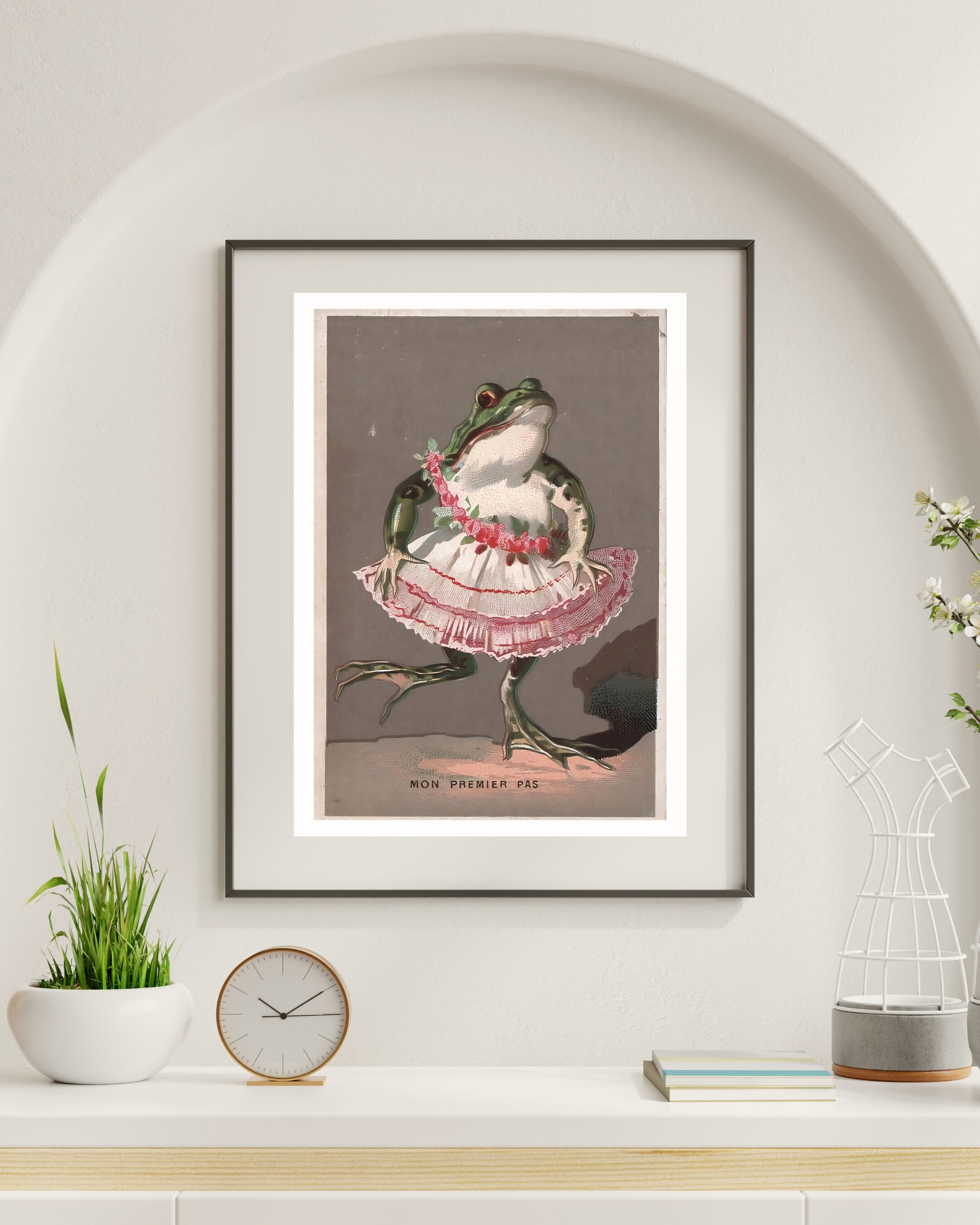 Frog Art Print Frog Aesthetic Art Print Pink Wall Art Ballerina Frog ...
