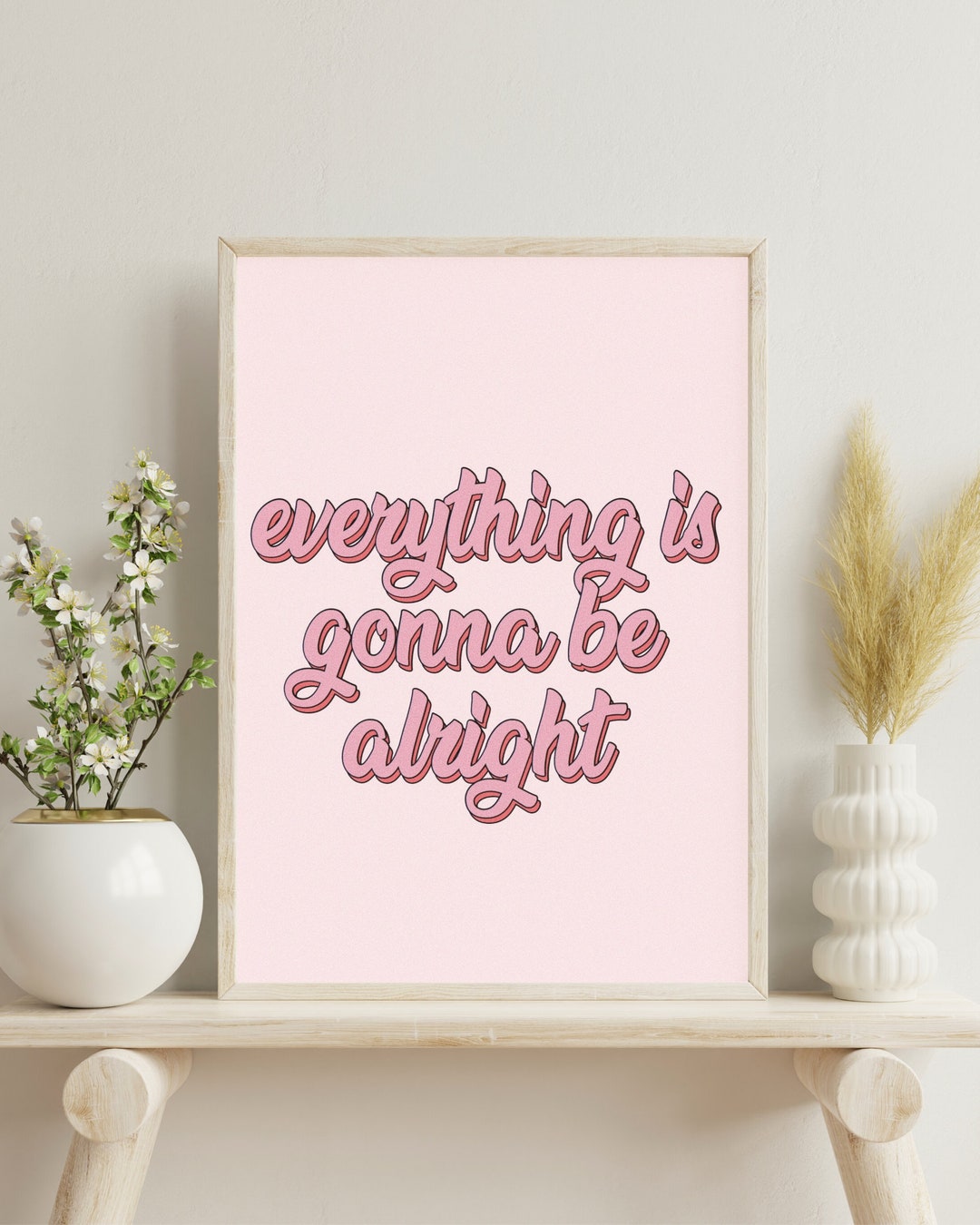 Pink Positive Quote Print Design Inspirational Wall Art - Etsy