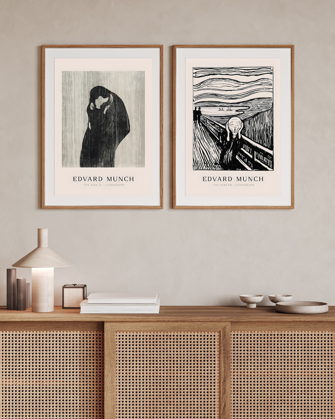 Edvard Munch Printable Set of 2 Minimalist Art Wall Decor Munch Art ...