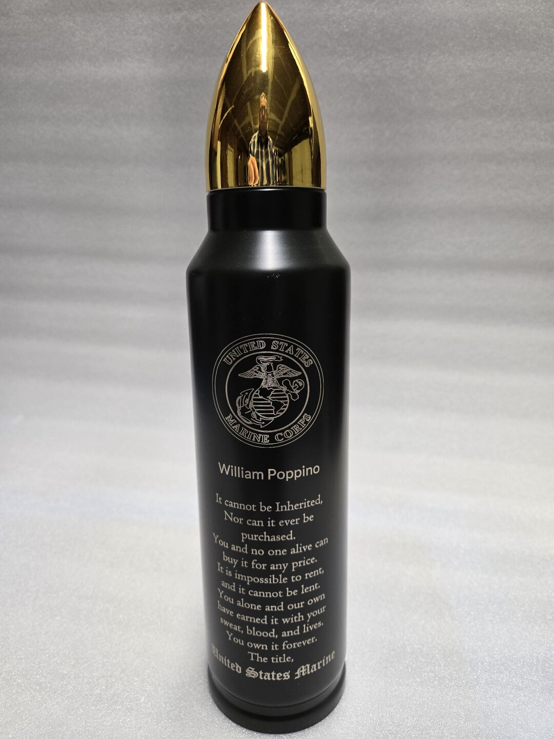 34 Oz Personalized Military Bullet Water Bottle - Etsy