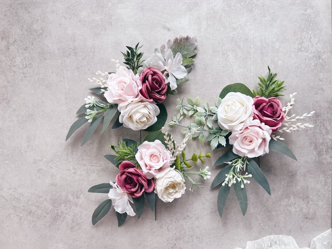 Wedding Cake Toppers With Flowers, Set of 3 Dusty Rose Cake Topper ...