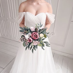 Wedding Bouquet, Dusty Rose Bridal Bouquet, Dusty Rose Wedding Bouquet ...