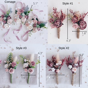 Wedding Bouquet, Dusty Rose Bridal Bouquet, Bridesmaids Bouquet, Dusty ...