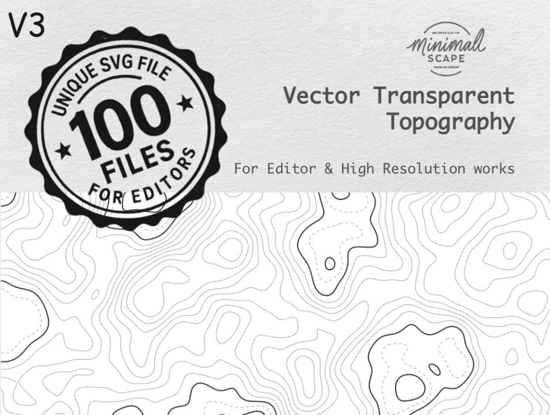 V3 | 100 Editable Topography SVG Maps - Rare & Diverse Vector Designs ...