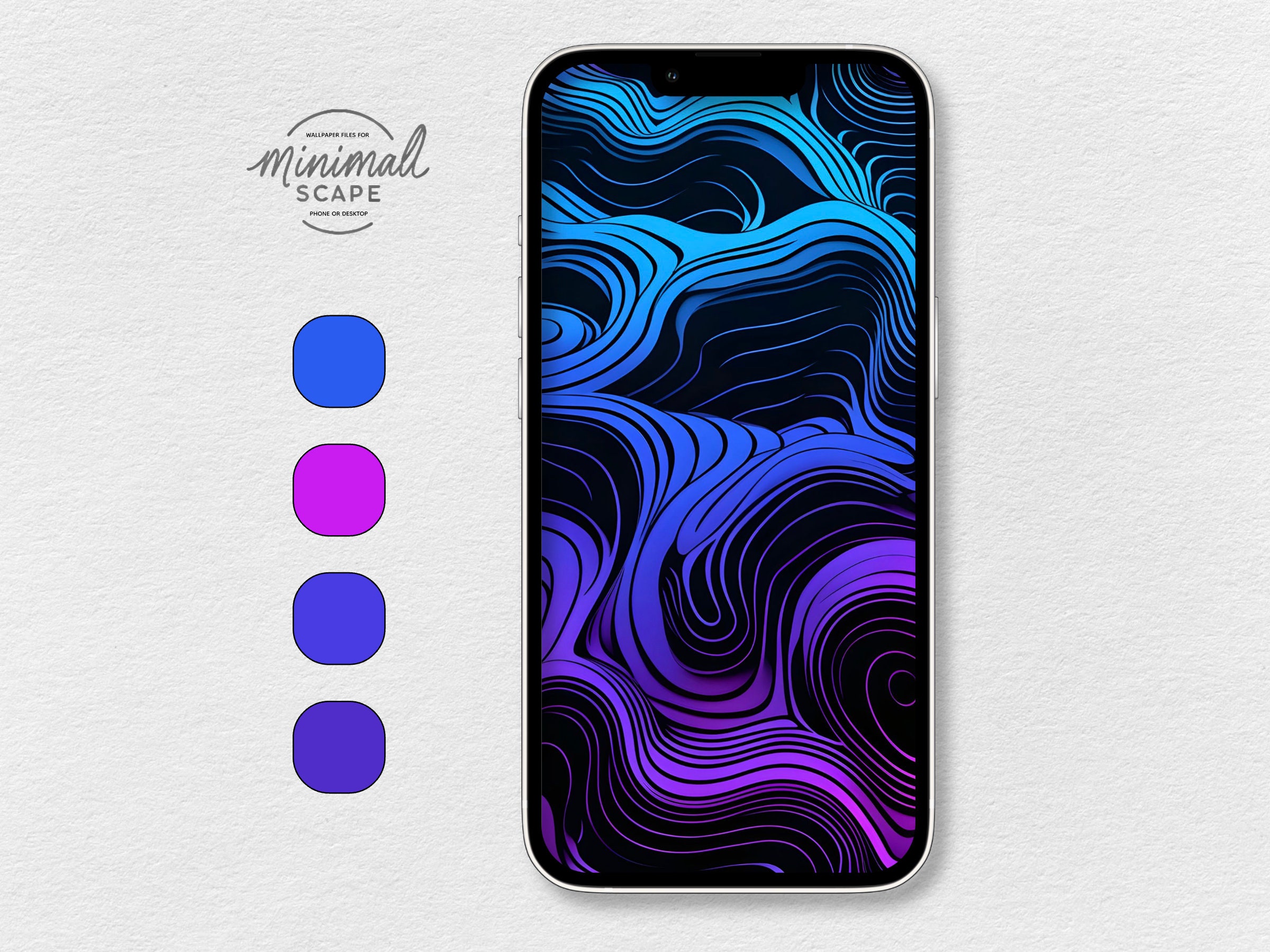 3D Gradient Contour Map Wallpaper - Dynamic Topography Design for ...