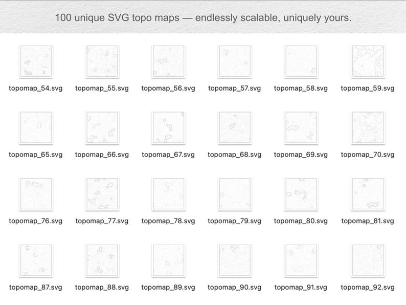 V3 | 100 Editable Topography SVG Maps - Rare & Diverse Vector Designs ...