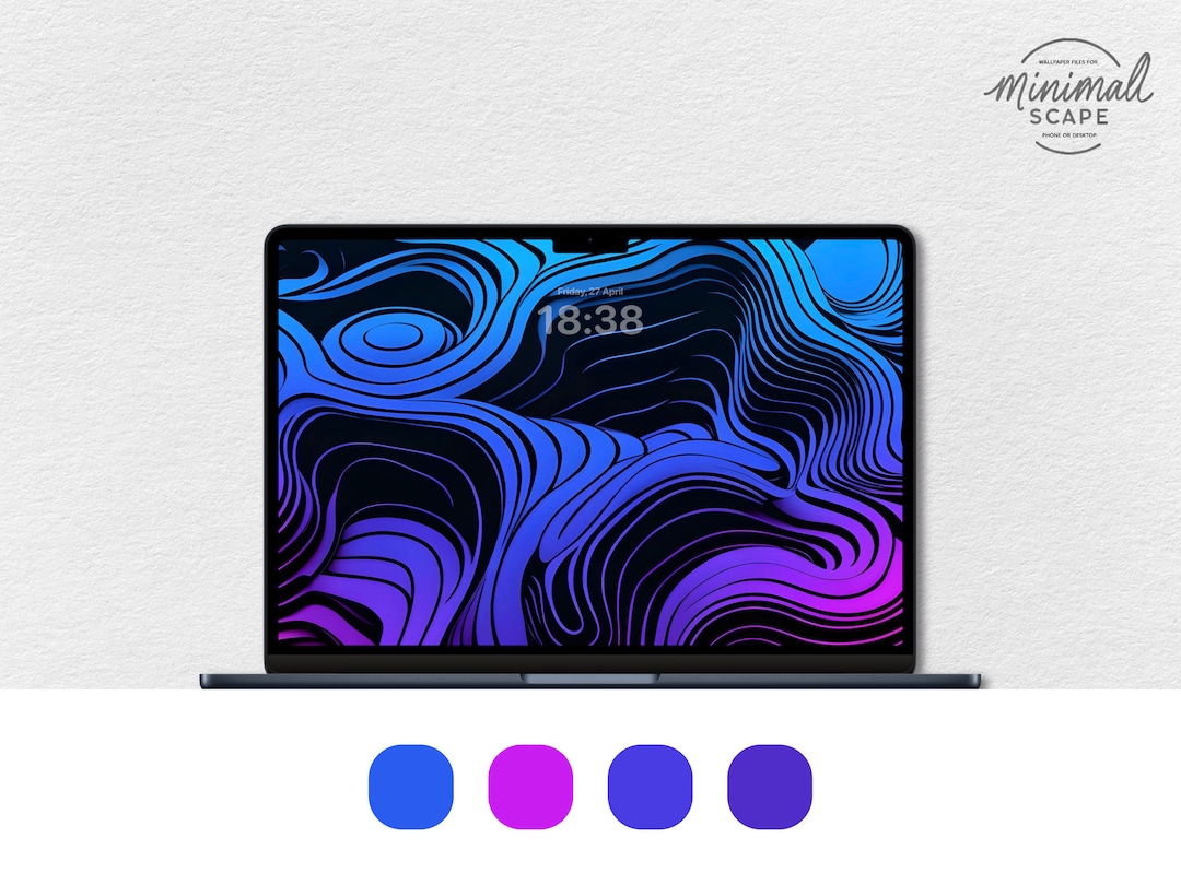 3D Gradient Contour Map Wallpaper - Dynamic Topography Design for ...