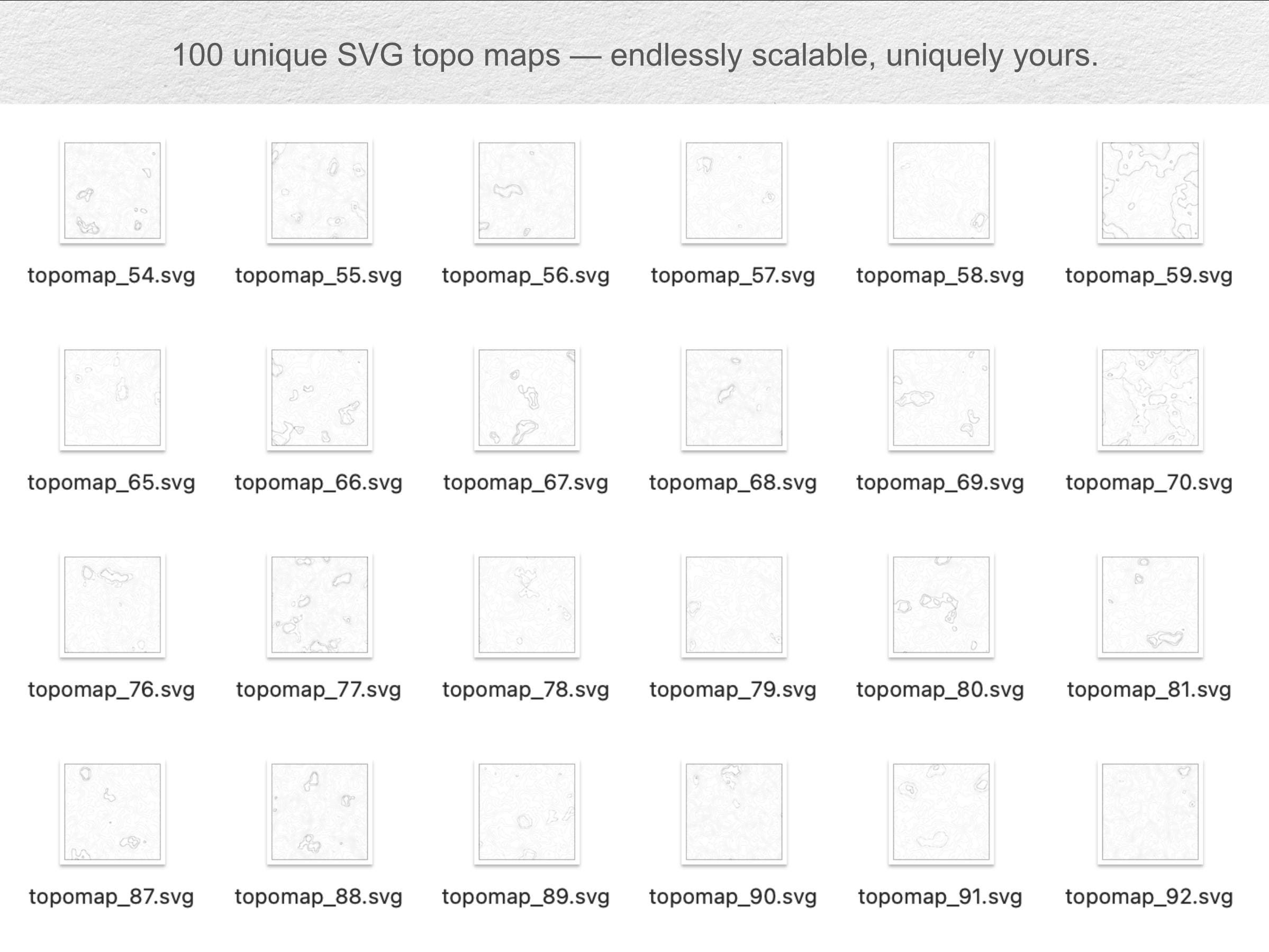 100 Editable Unique Topography SVG Maps - Fully Vector & Customizable ...