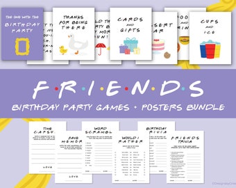 Friends Theme Birthday Party Game Printables Instant Download - Etsy