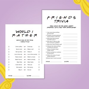 Friends Theme Birthday Party Game Printables Instant Download - Etsy