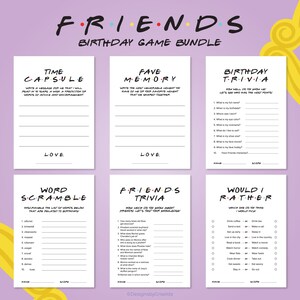 Friends Theme Birthday Party Game Printables Instant Download - Etsy