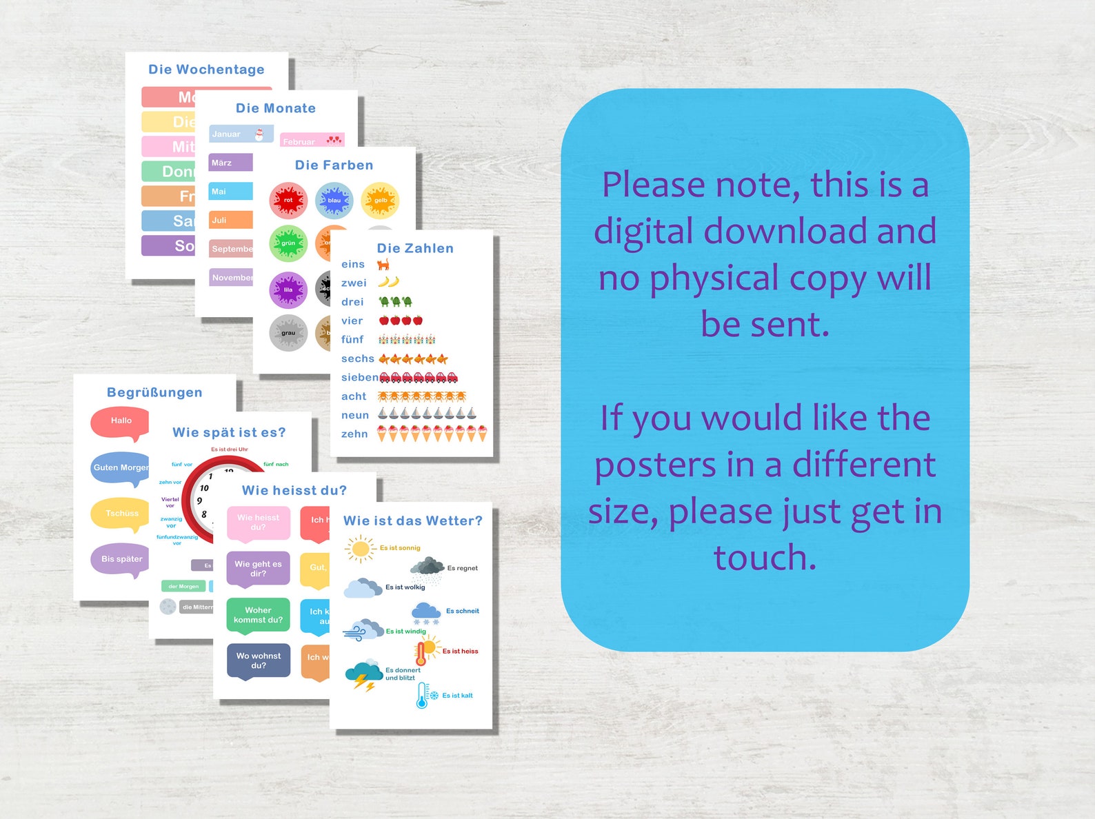 German Language Learning Poster Set / German Classroom Posters ...