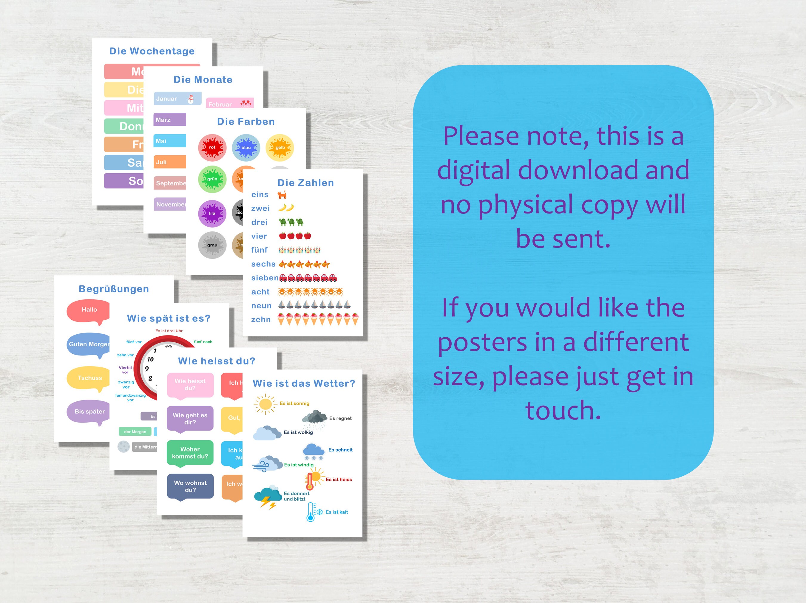 German Language Learning Poster Set / German Classroom Posters ...