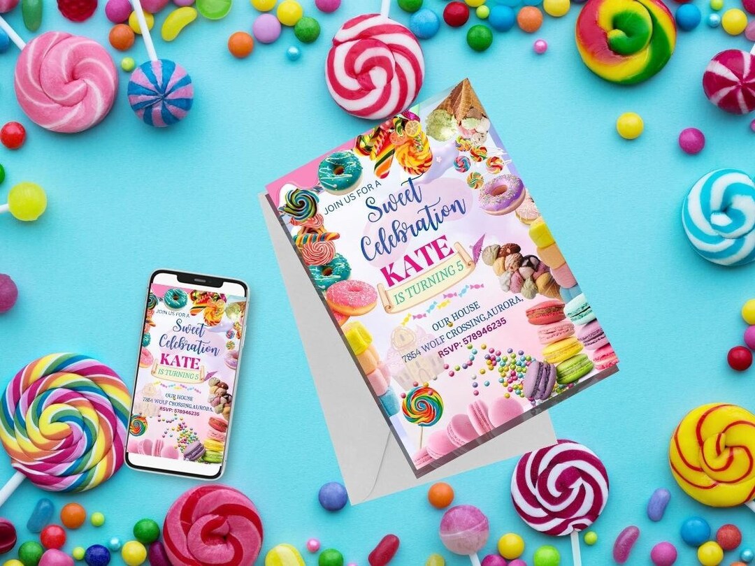 First Birthday, Candy Land Birthday Invite, Candy Land, Candy Land ...