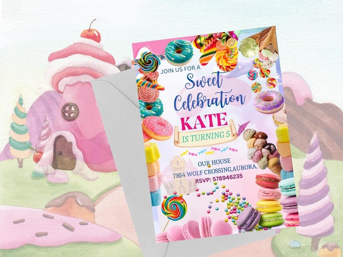 First Birthday, Candy Land Birthday Invite, Candy Land, Candy Land ...
