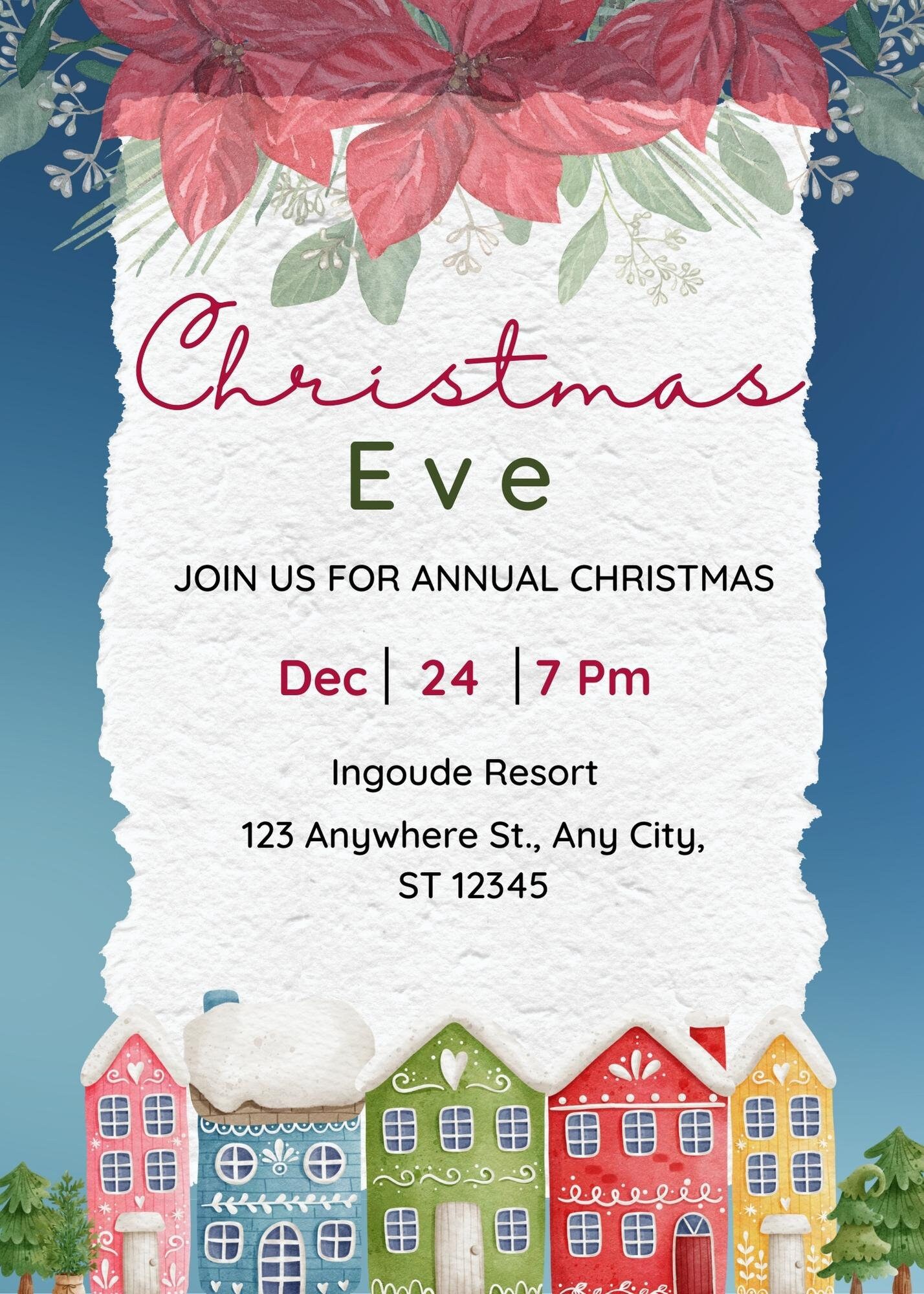 Christmas Party Invitation, Christmas Evite Template, Holiday Party ...