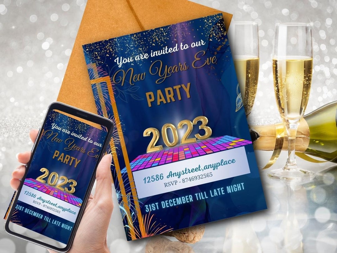 Editable Newyear Template, 2025 New Years Eve Party Invitation, 2025 ...