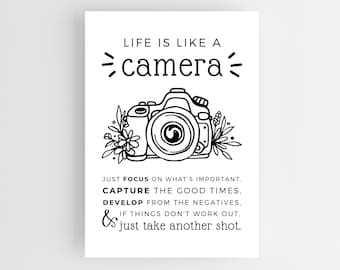 Life is Like a Camera Quote Camera Gift for Photographer - Etsy