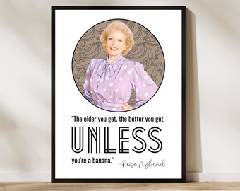 Rose Rose Nylund Acrylic Painting Betty White Art Print Golden Girls ...