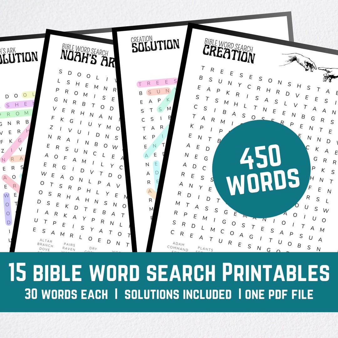 Bible Word Search Printable | Christian Puzzle | Faith-based Activity ...