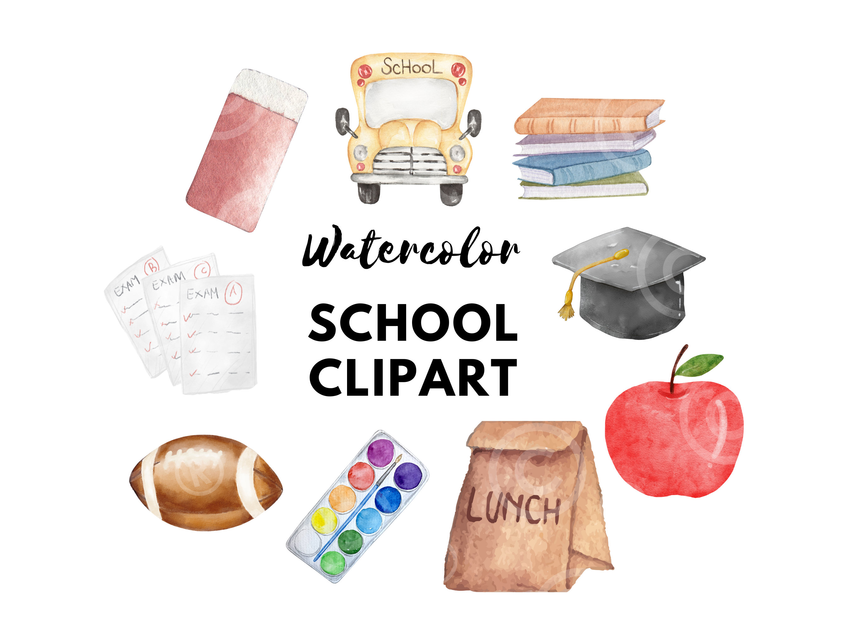 School Clipart Watercolor School Clipart School Png School - Etsy