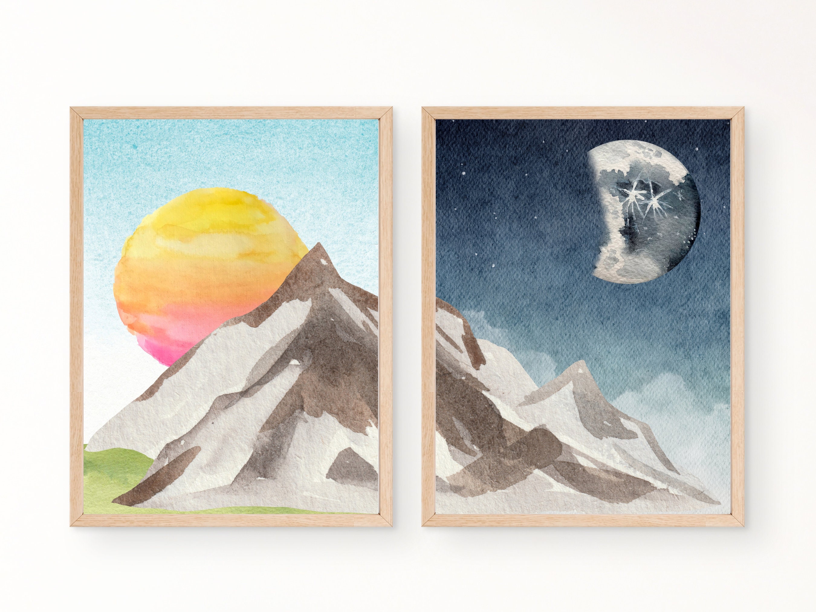 Sun and Moon Wall Art, Sun and Moon Decor, Sun and Moon Prints, Sun and ...