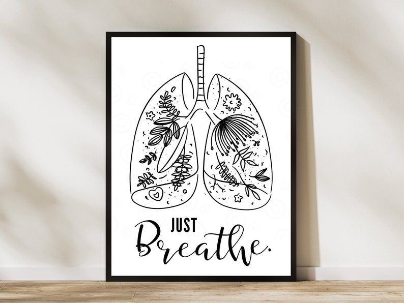 Just Breathe Wall Art, Just Breathe Art, Just Breathe Print, Just ...