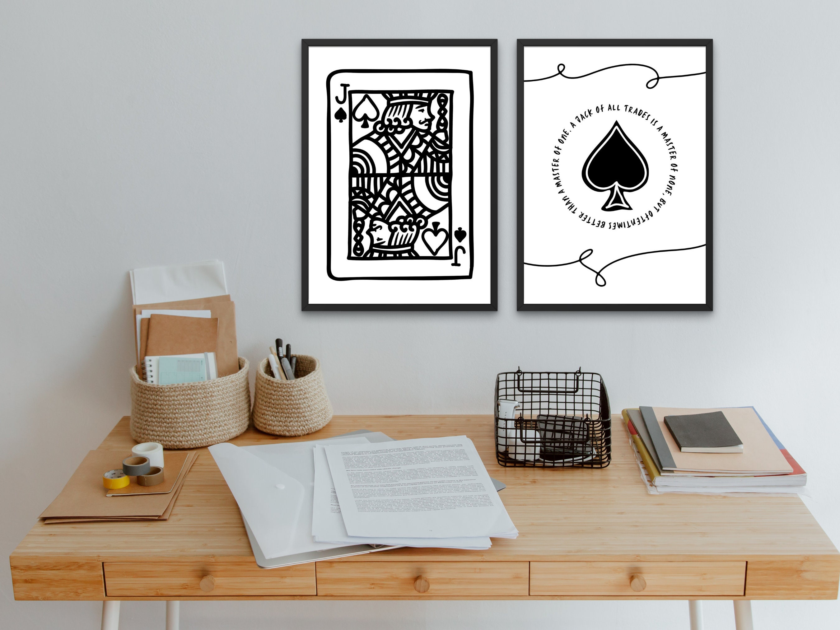 Jack of All Trades Wall Art Print, Playing Card Art, Modern Wall Art ...