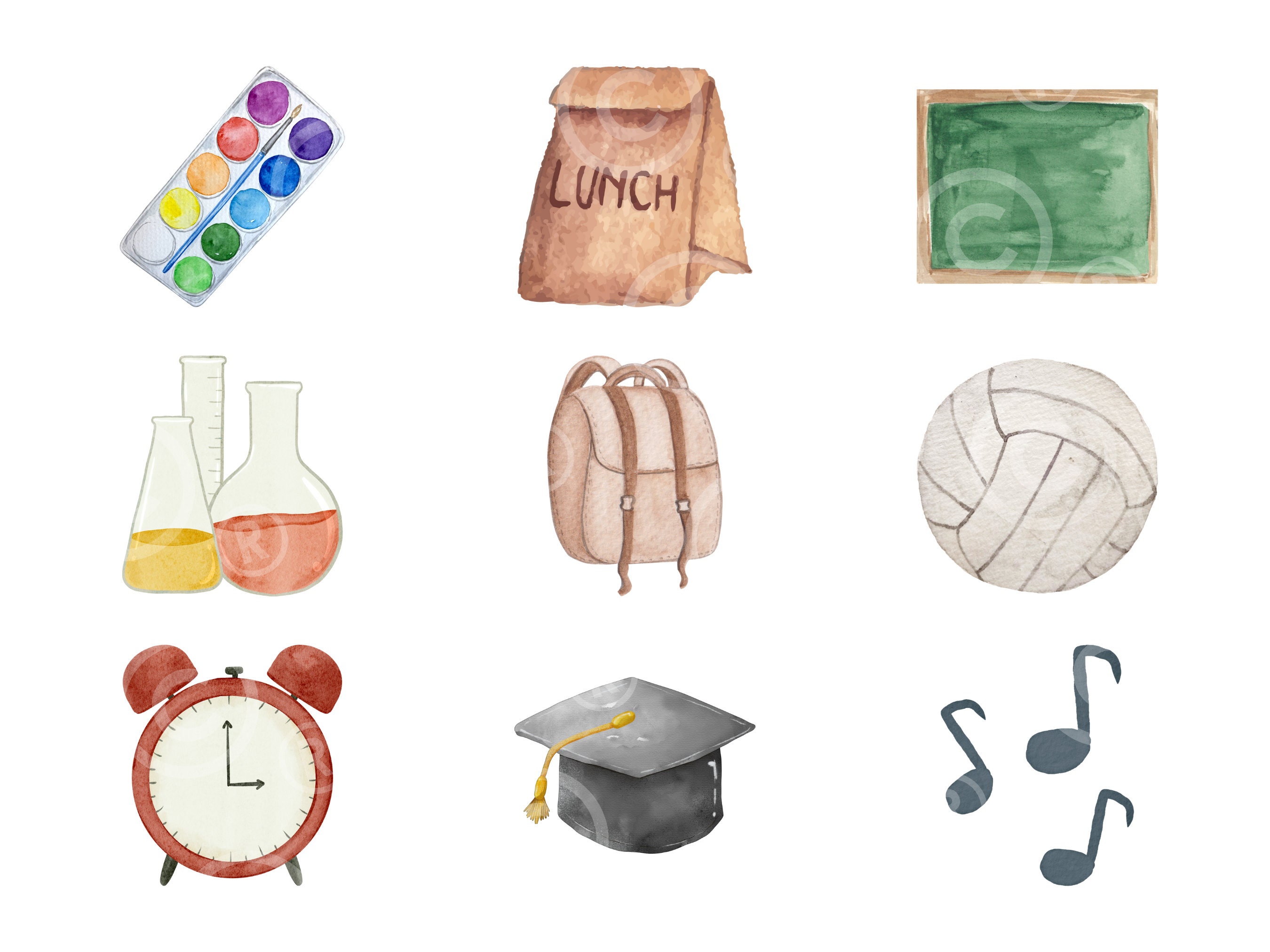 School Clipart Watercolor School Clipart School Png School - Etsy