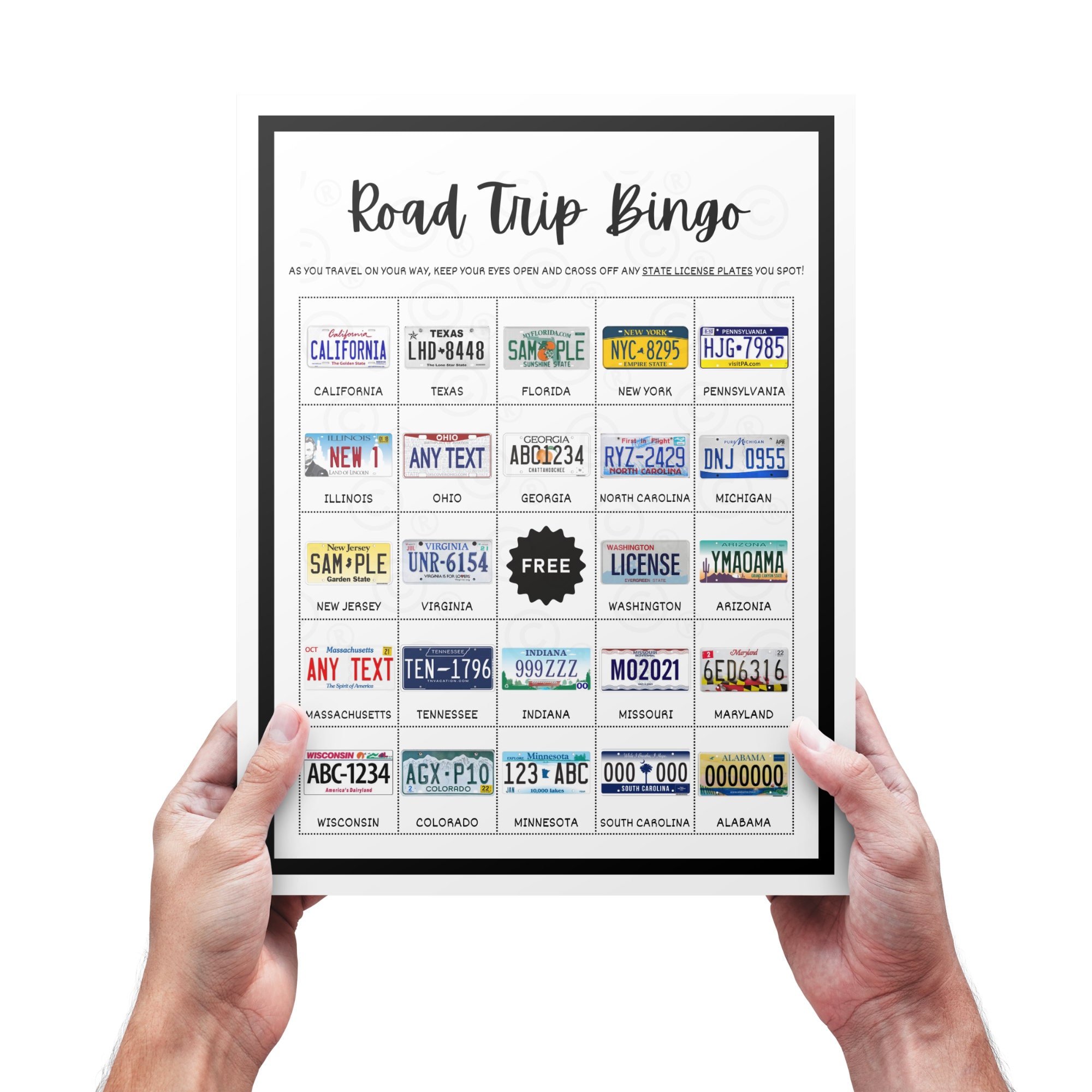 Road Trip Bingo Printable Game – 50 Unique Cards (10 Themed Sets, 5 ...