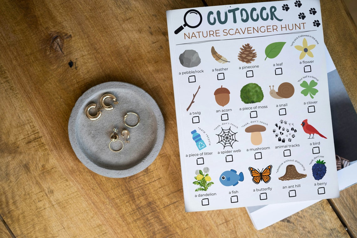 Nature Scavenger Hunt for Kids, Birthday & Nature Exploration Game ...