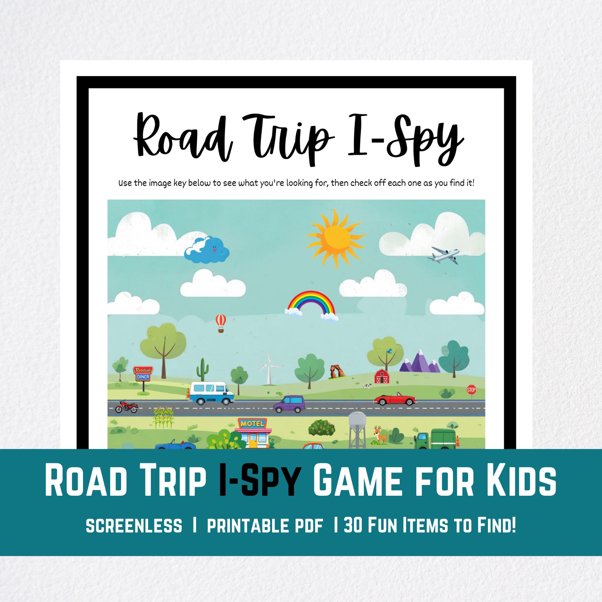 Road Trip I Spy Printable Game for Kids | Fun Travel Activity Sheet ...