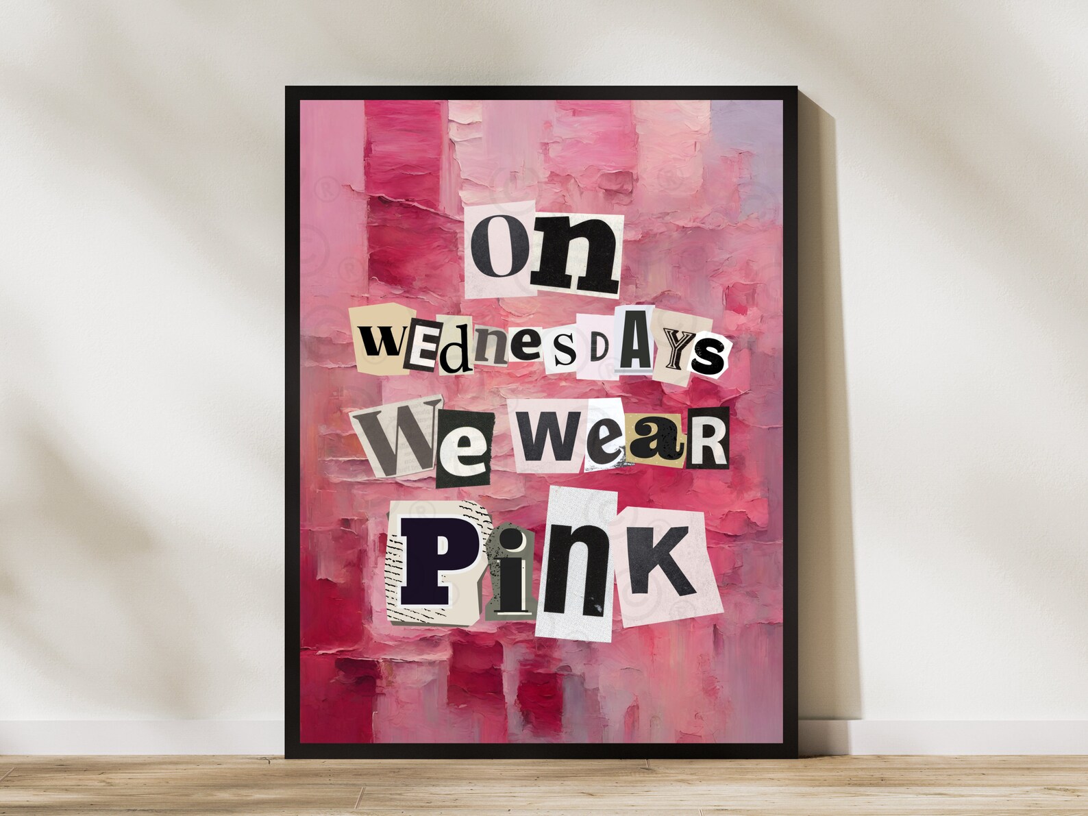 On Wednesdays We Wear Pink Print, Mean Girls Quote, Wall Art for Office ...