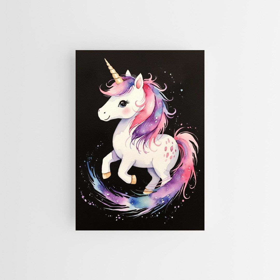 Charming Watercolor Unicorn Print | Galaxy Unicorn | Whimsical ...