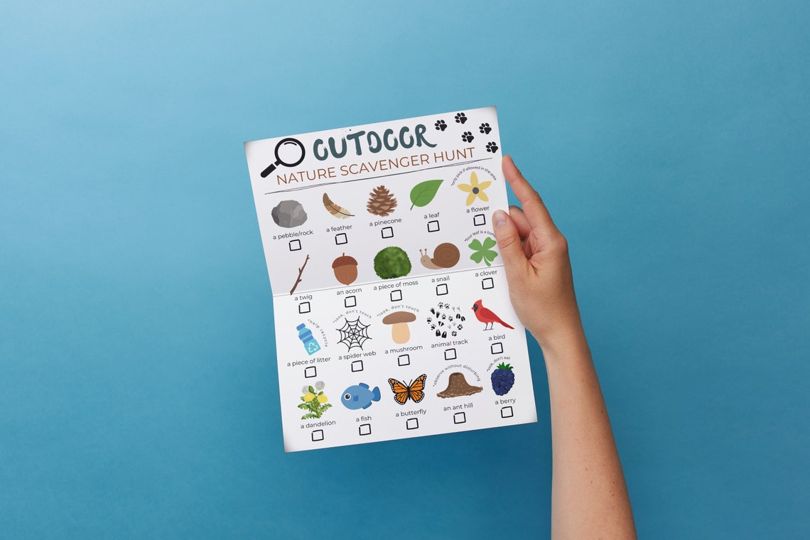 Nature Scavenger Hunt for Kids Printable, Outdoor Scavenger Hunt Game ...