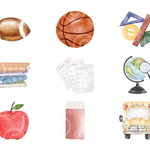 School Clipart, Watercolor School Clipart, School Png, School Pngs ...