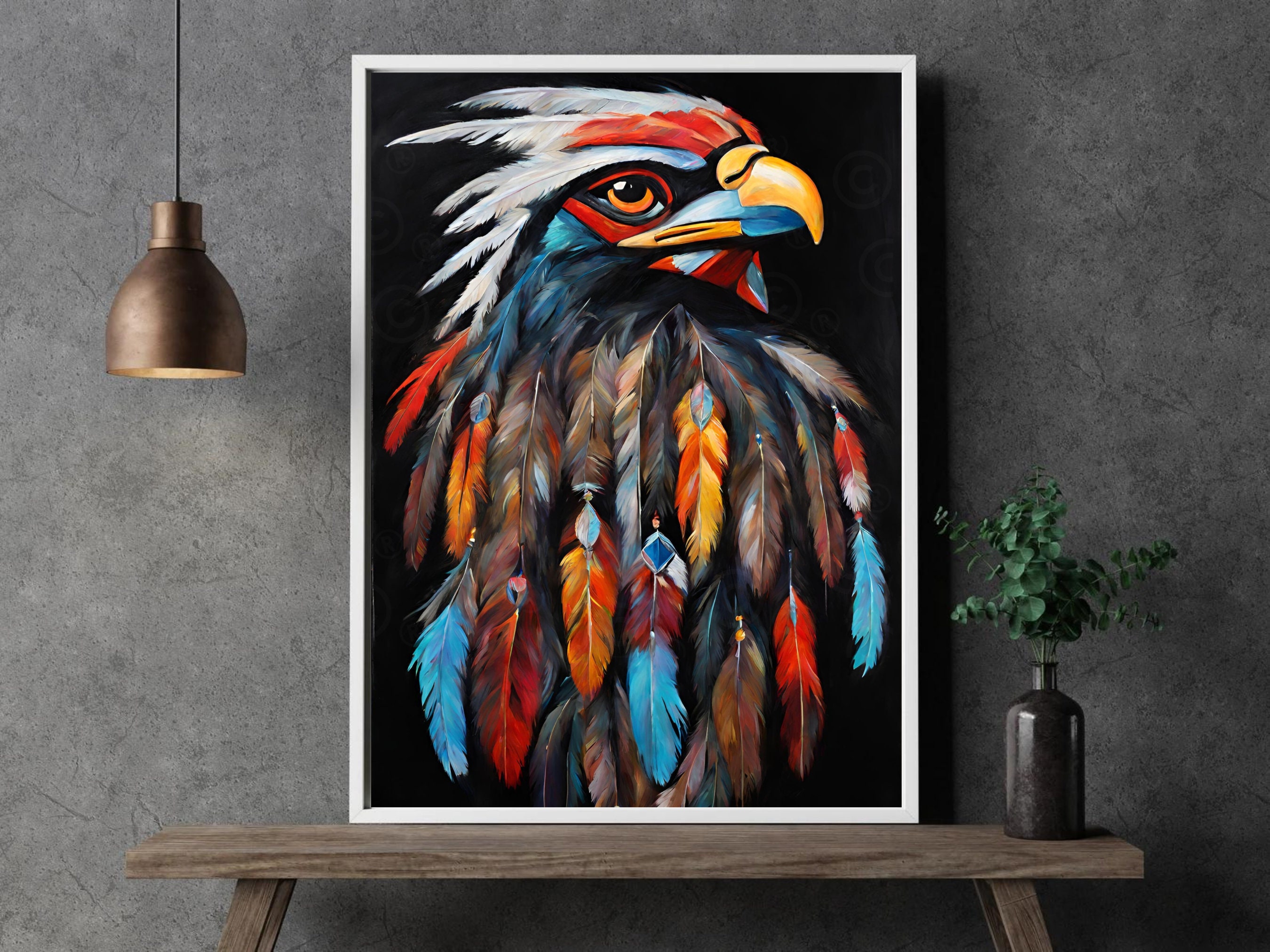 Native American Wall Art, Native American Decor, Thunderbird Wall Art ...