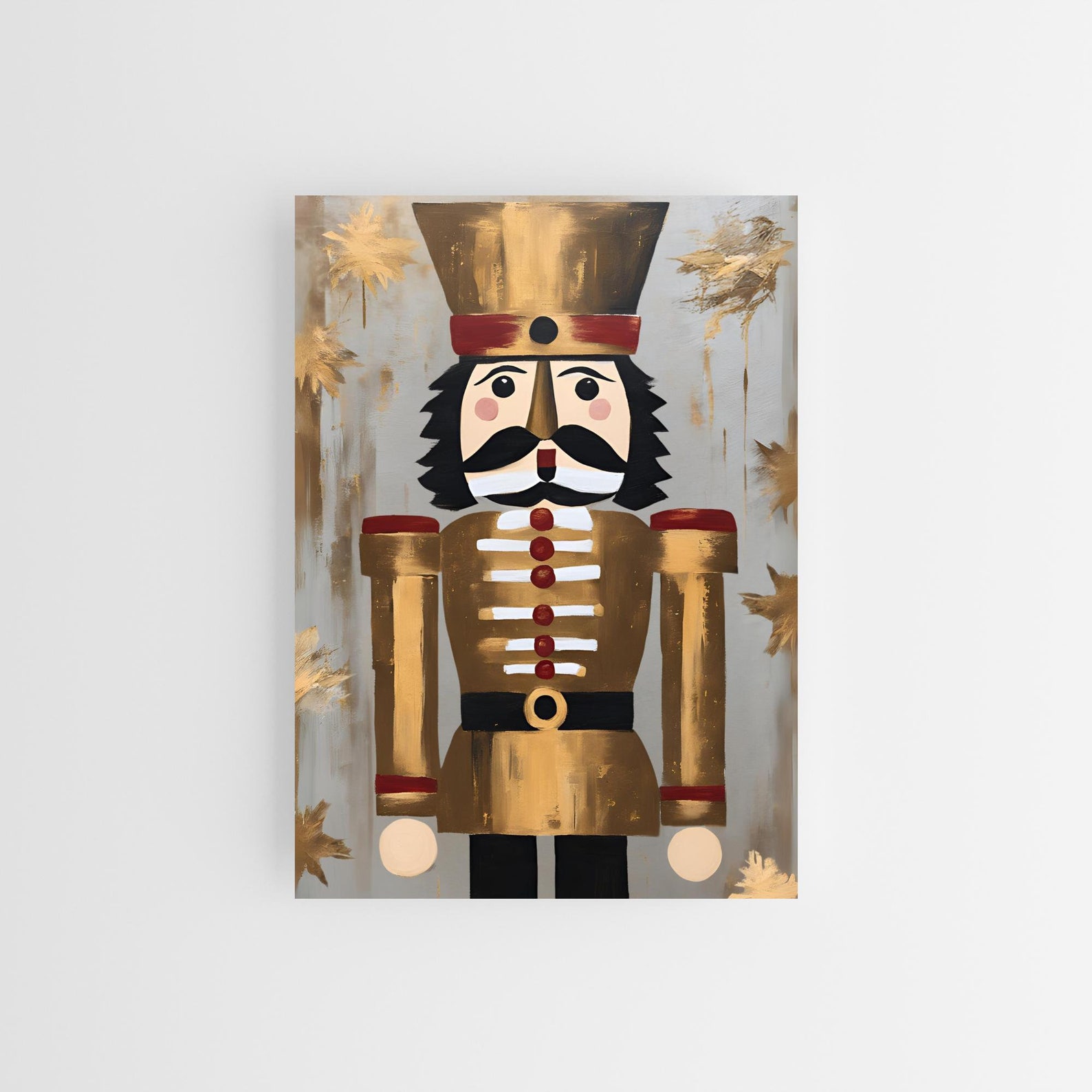 Rustic Whimsical Nutcracker Wall Art | Classic Boho Gold Print ...