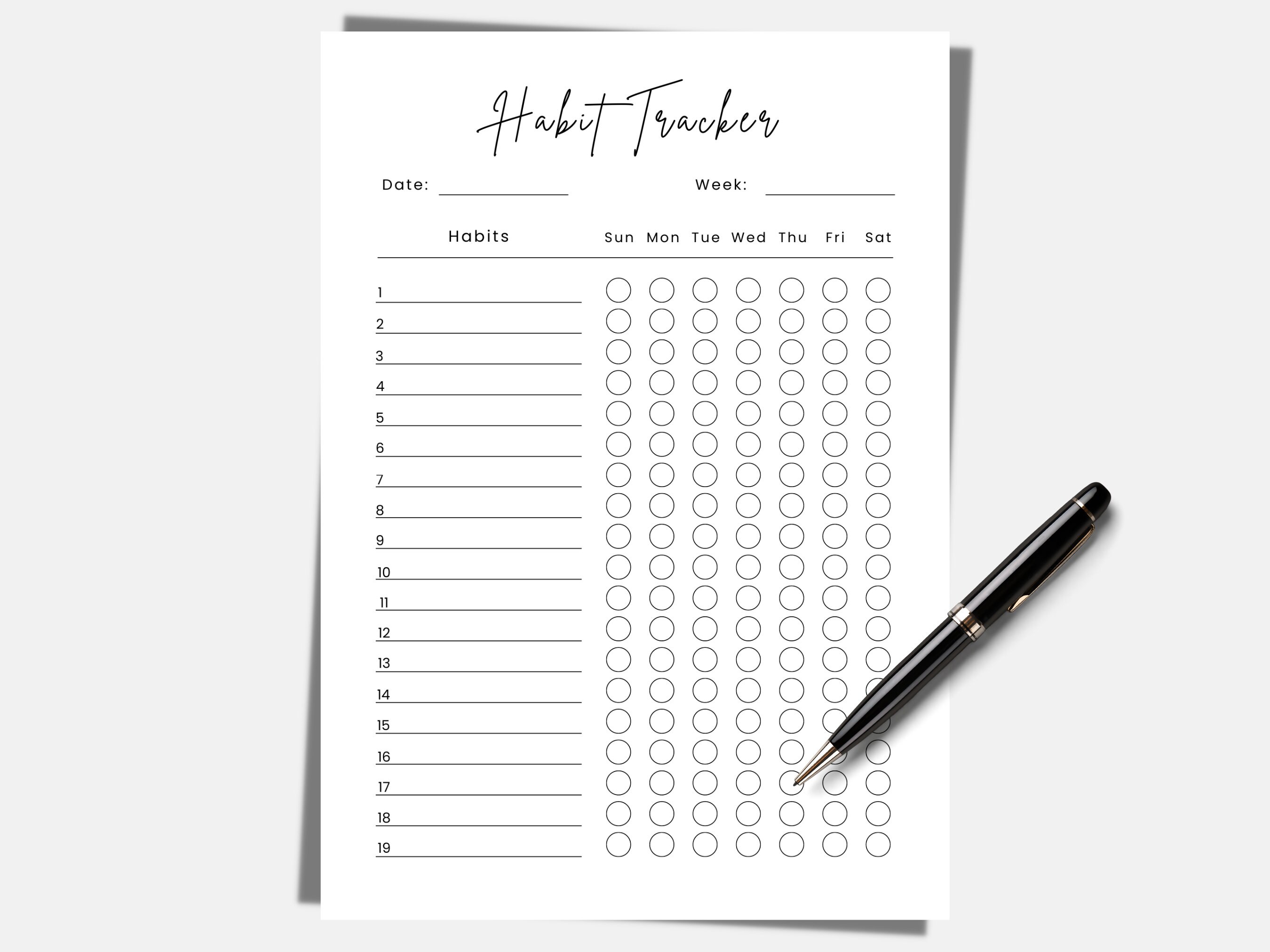 Habit Tracker Printable, Printable Habit Tracker, Weekly Habit Tracker ...