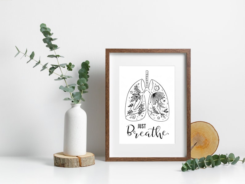 Just Breathe Wall Art, Just Breathe Art, Just Breathe Print, Just ...